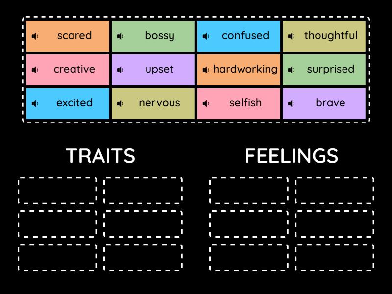REVIEW: TRAITS OR FEELINGS? - Group sort