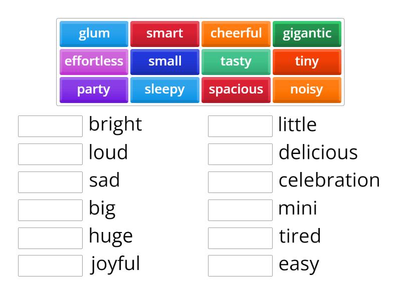 Synonyms - Match up