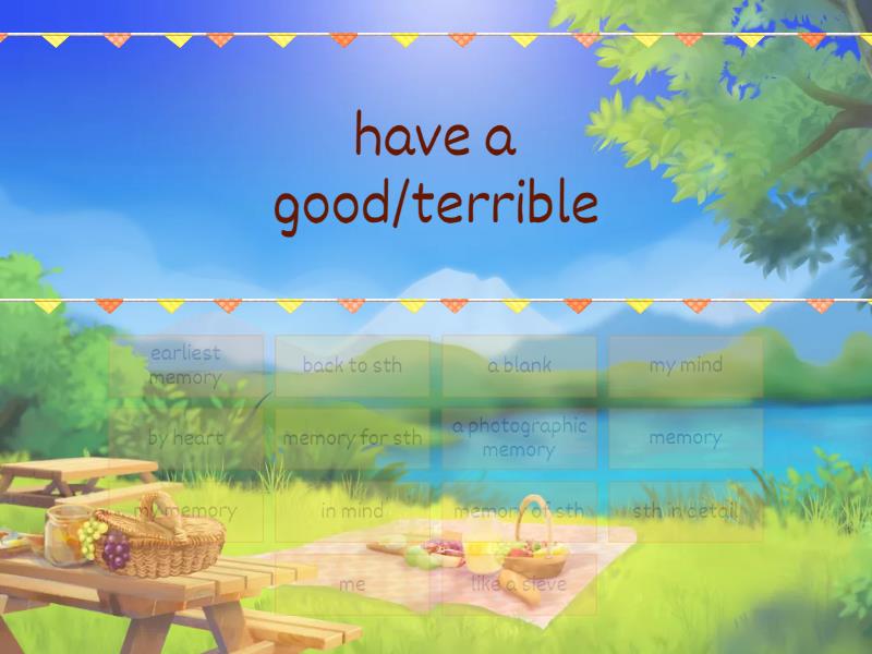 Focus 4: Unit 1, Memory collocations - Find the match