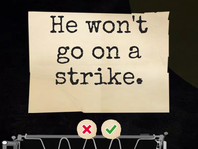I won't go on a strike. - Flash cards