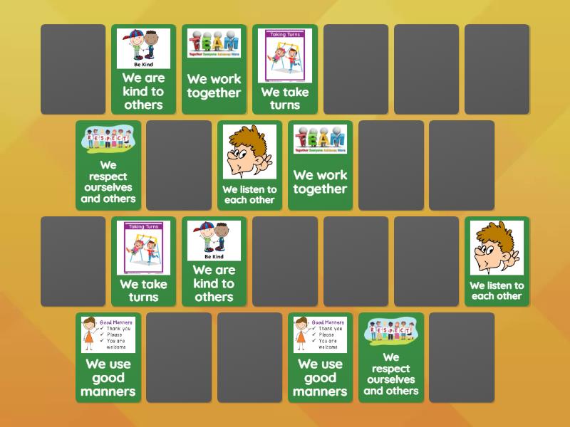Classroom rules - Matching pairs