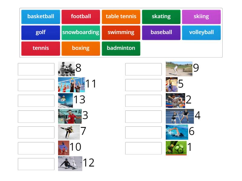 Matching activity - Match up
