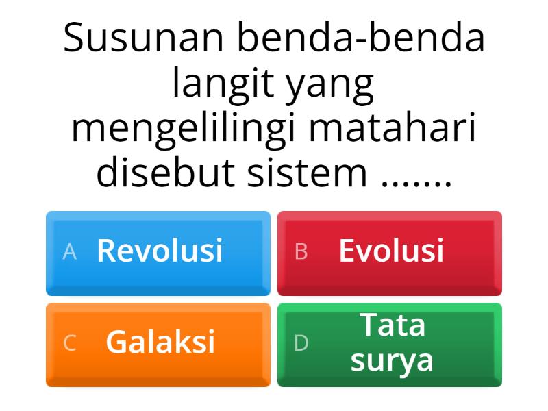 Soal Ipa Kelas 6 Sd Tata Surya Cuestionario