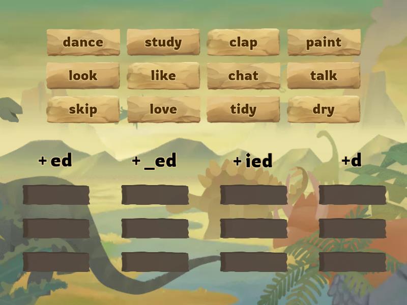 Past tense + ed/ _ed / ied / d - Group sort