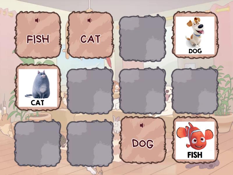 Memory game - Pets - Matching pairs