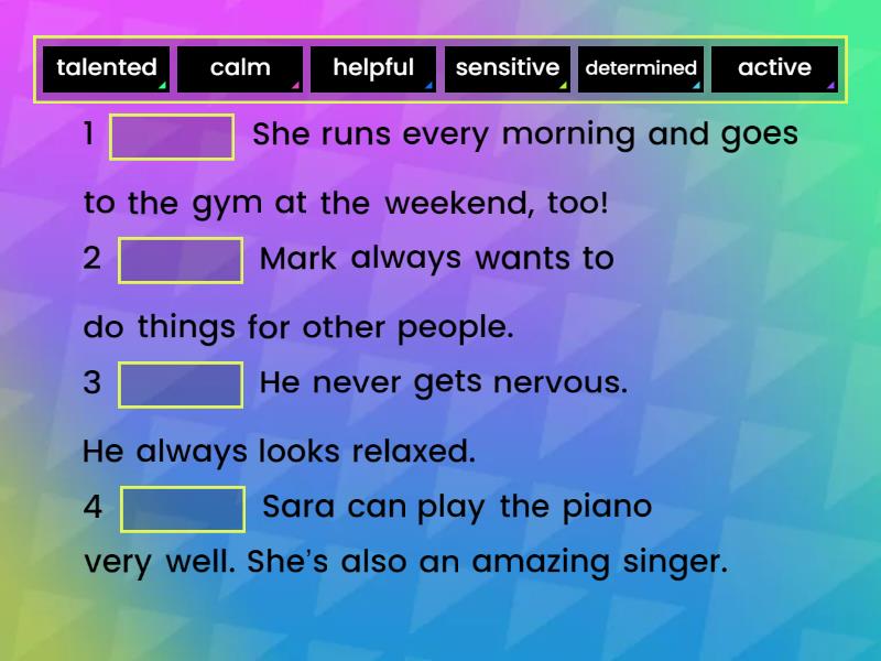 Personality - Complete the sentence