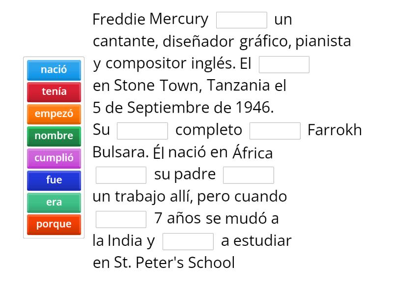 Freddie Mercury - Complete the sentence