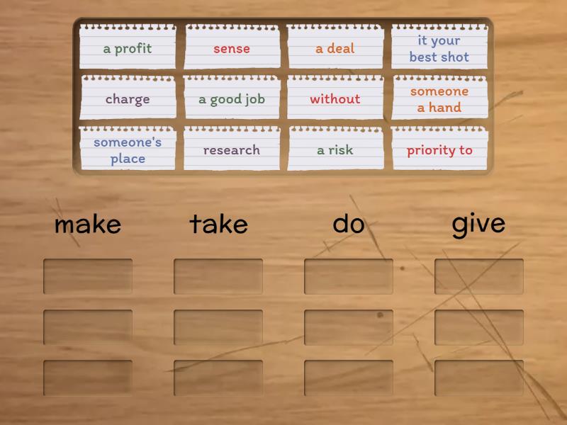 Roadmap B2 7B Collocations Group Sort - Trier par groupe