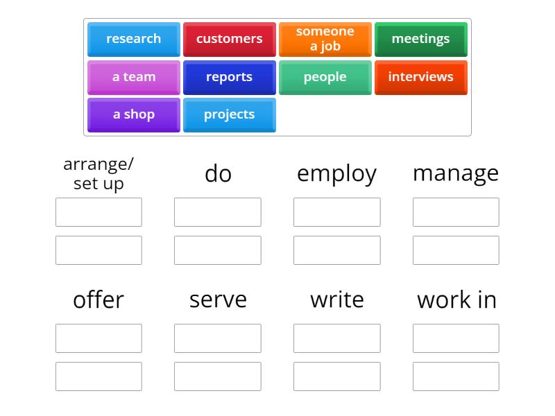 RM B1 U10C vocabulary - Group sort