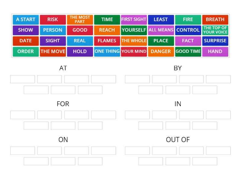 Prepositional Phrases 2 - Group sort