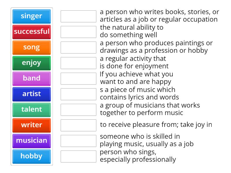 Grade 4 week 13 content words - Match up