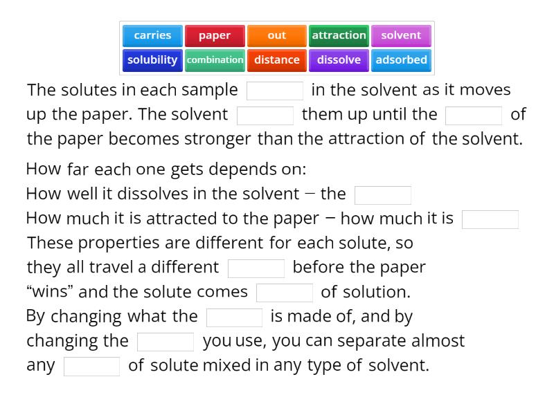 SB2 L026 How does chromatography work? - Complete the sentence