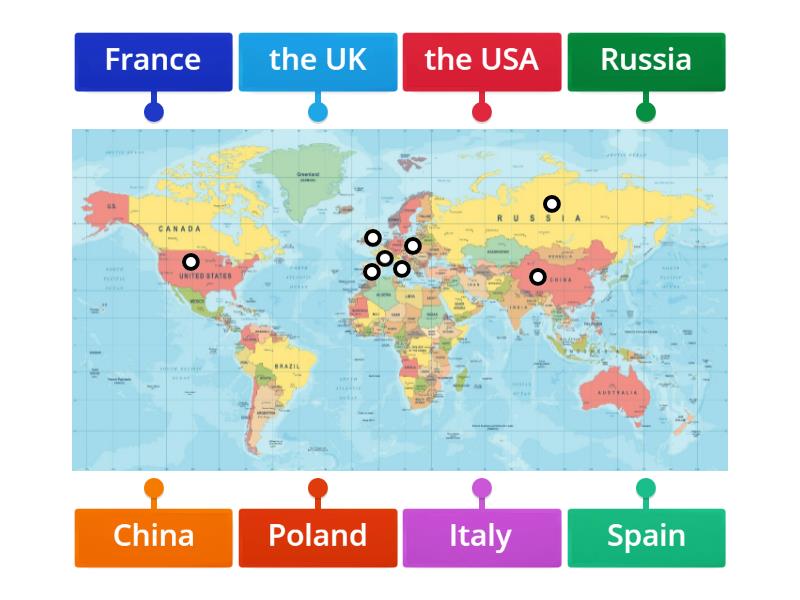 Label the countries - Labelled diagram
