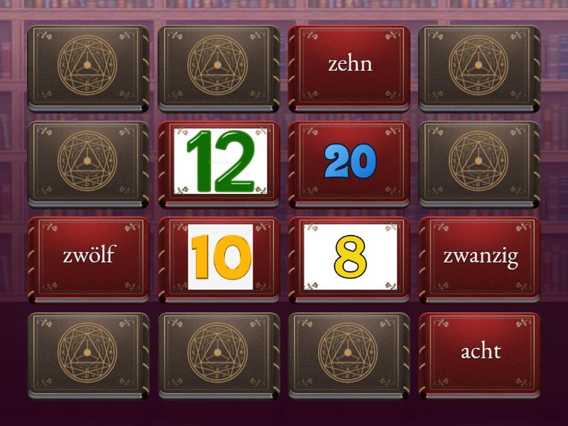 Zahlen Memory 0-20 - Matching pairs