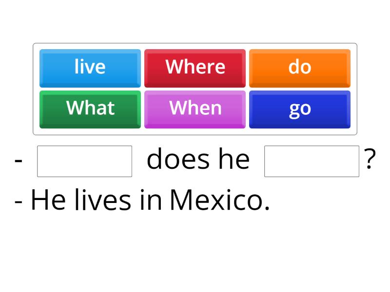 AS2 U4 Present Simple ? he/she/it - Complete the sentence