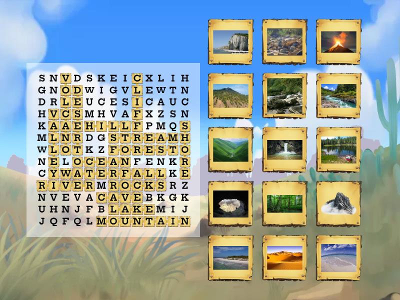 Landscapes - Wordsearch