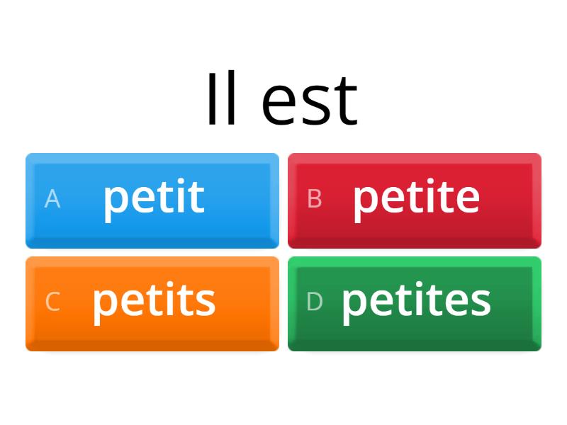 les adjectifs - Quiz