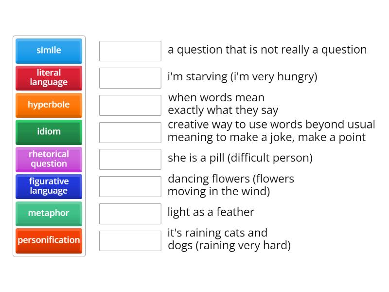 figurative language - Match up