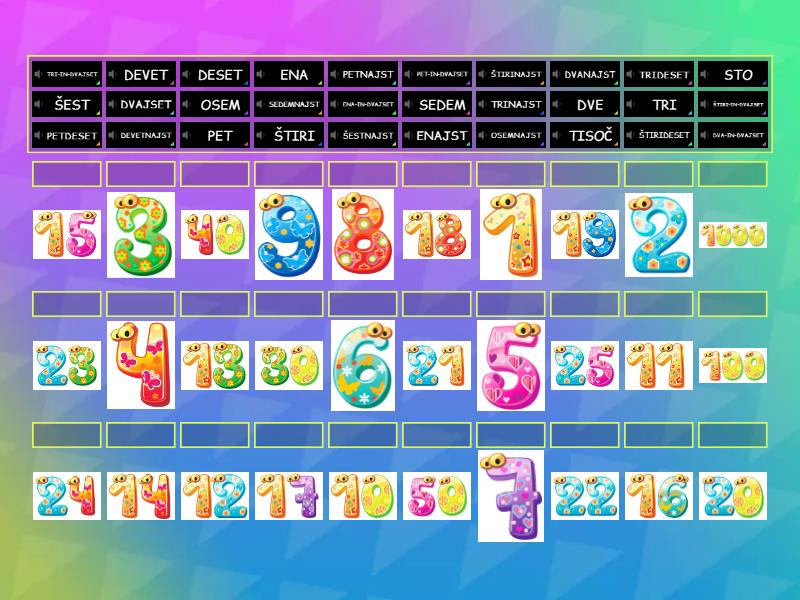 Lesson No 4: NUMBERS - - Match up