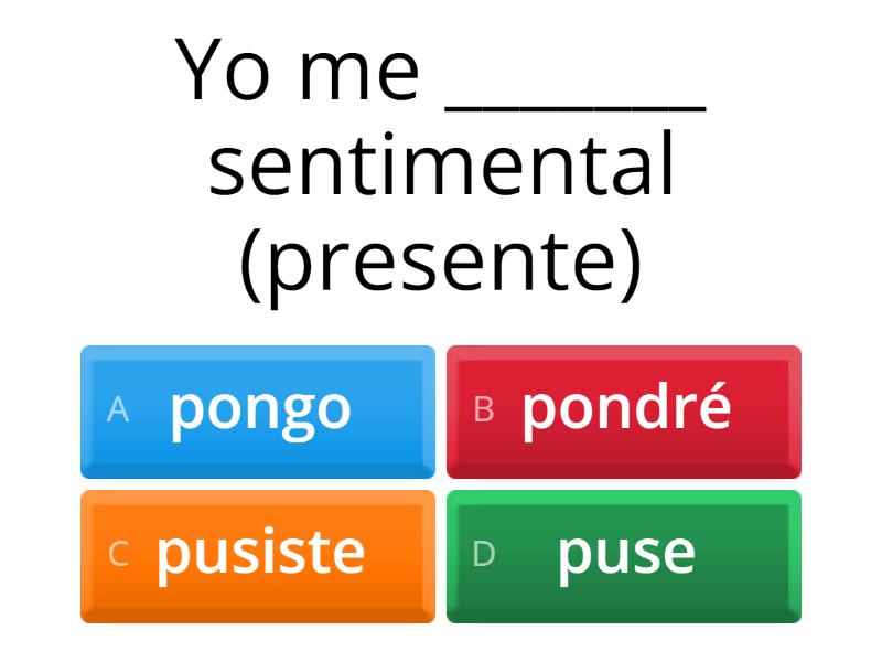 Verbo poner - Quiz