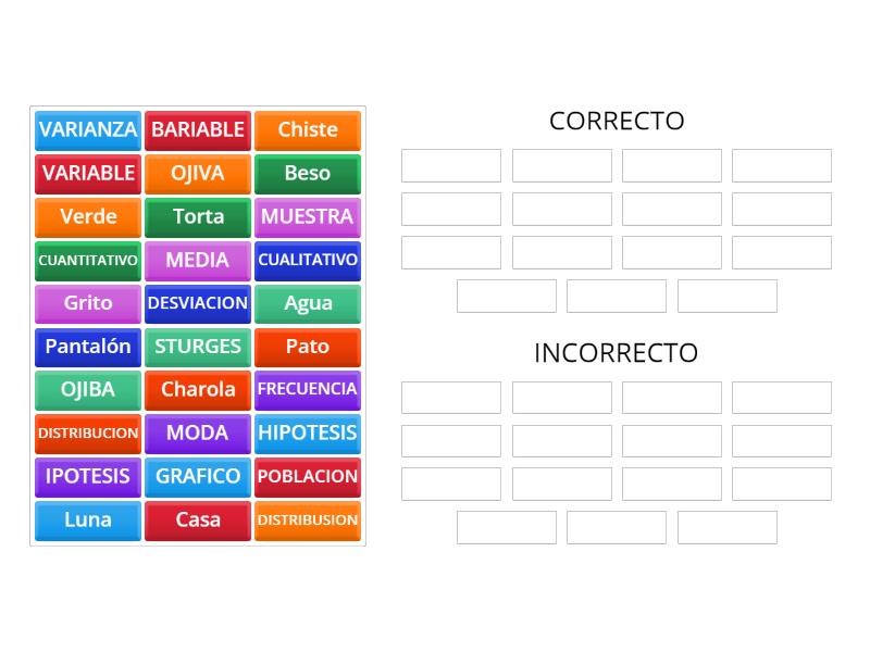 ORGANIZAR CONCEPTOS DE ESTADISTICA - Group sort