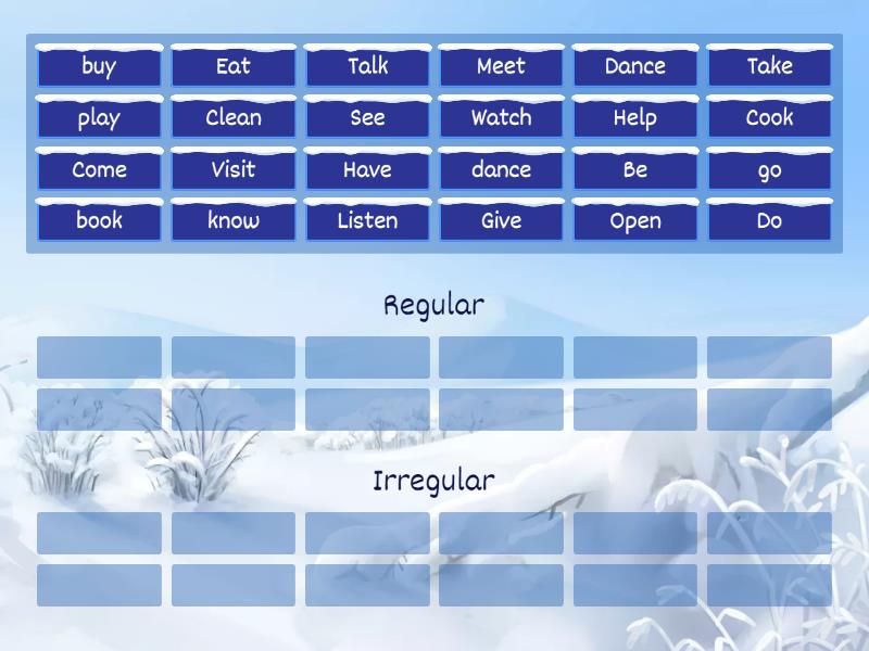 Past Simple - Regular and Irregular Verbs - Group sort