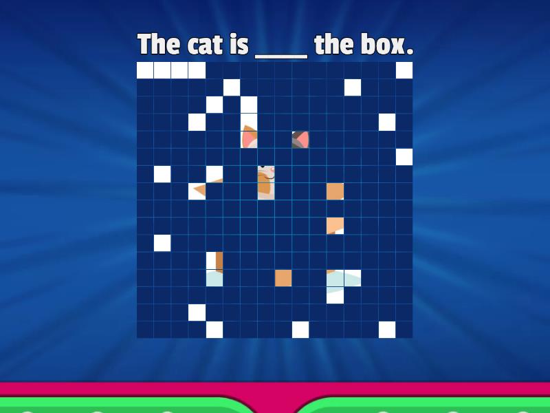 Prepositions of place | The cat & the box - Test obrazkowy