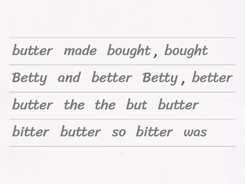 Tongue Twister. Past Simple - Reordenar