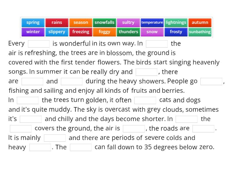 Weather - Complete the sentence