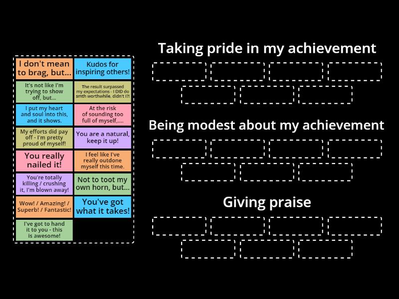 Giving and receiving praise - Group sort