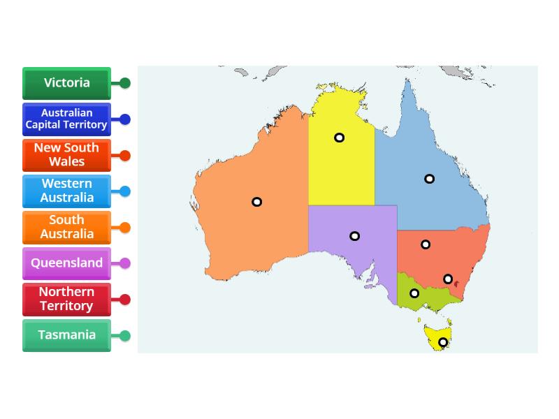 Australian States and Territories - Labelled diagram