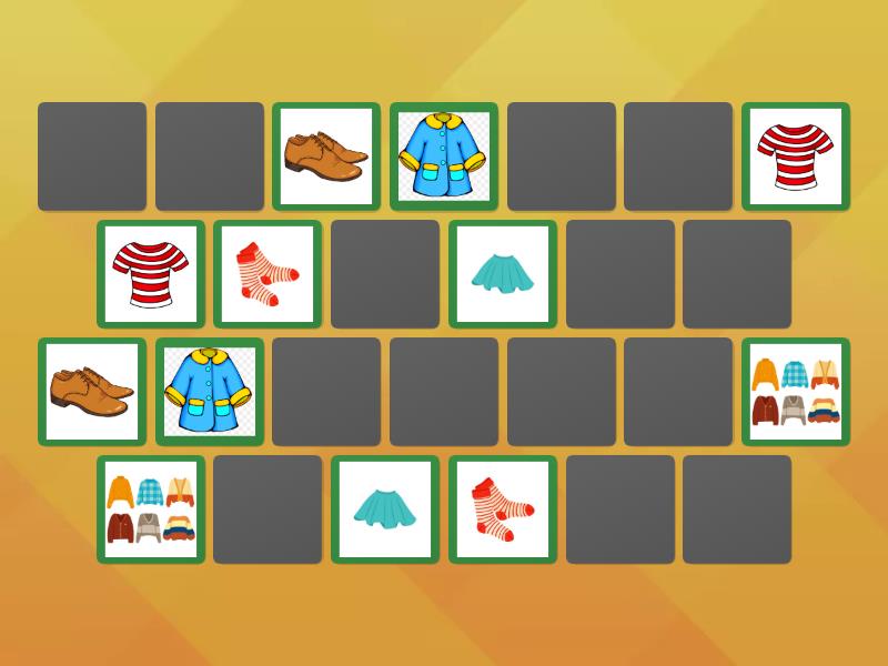 Clothes Memory cards - Matching pairs