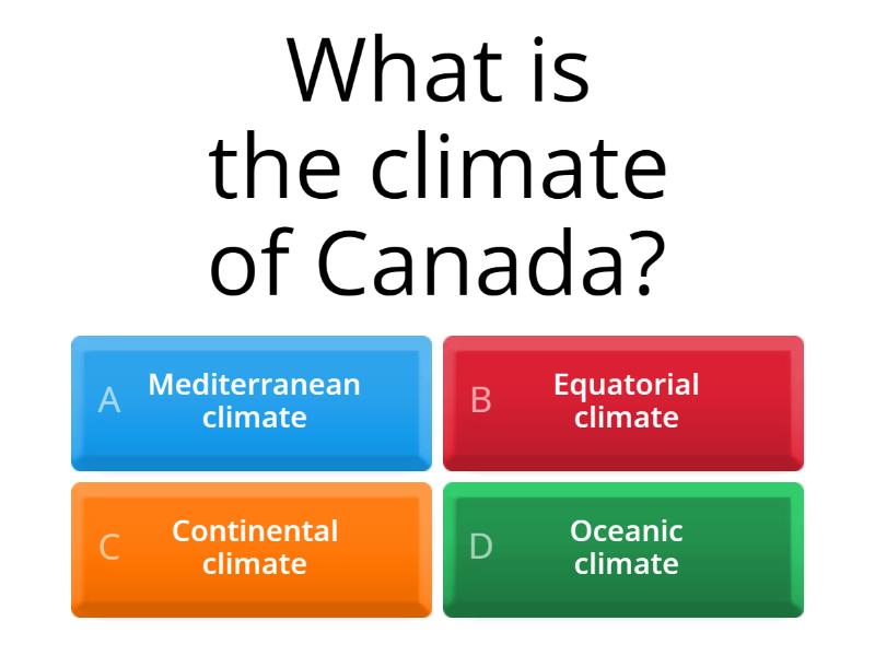 Climate of Canada - Cuestionario