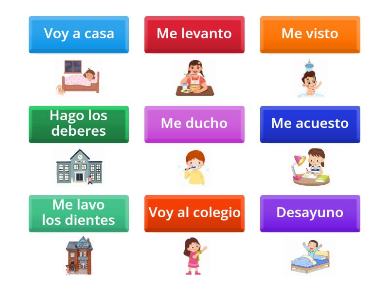 Vocabulario: Rutinas - Match up