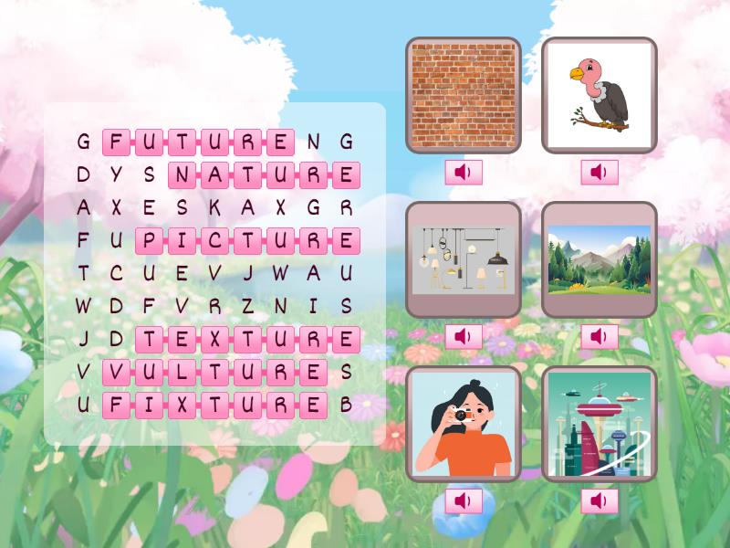 Learn phonics : ture - Wordsearch