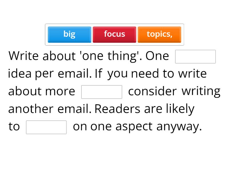 Tips for writing emails faster - Complete the sentence