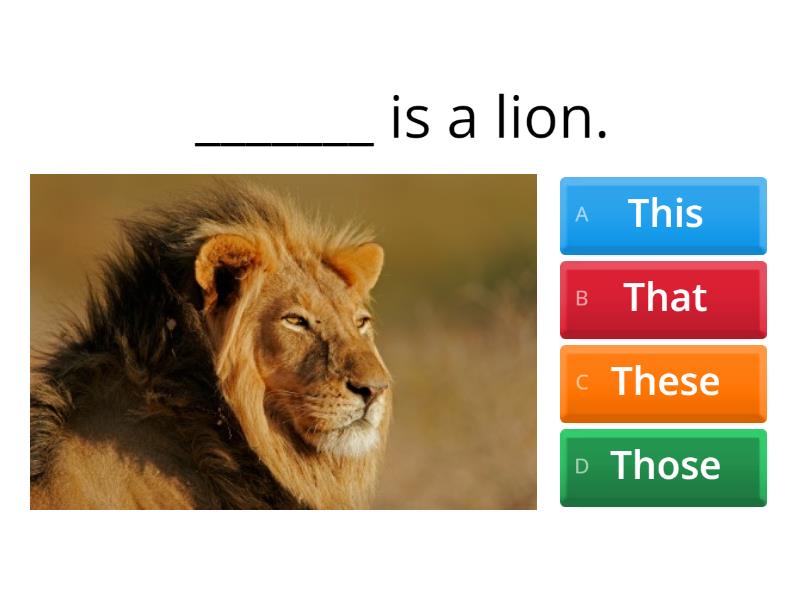 Wild animals This, that, these, those - Quiz