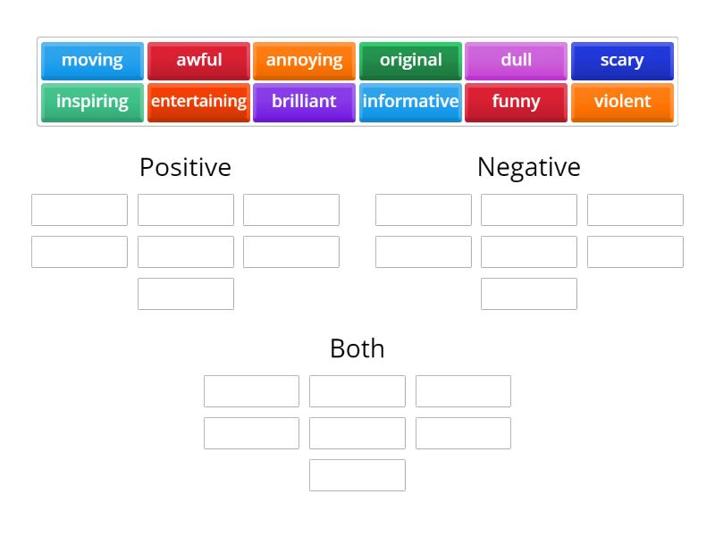 U5 adjectives - Group sort