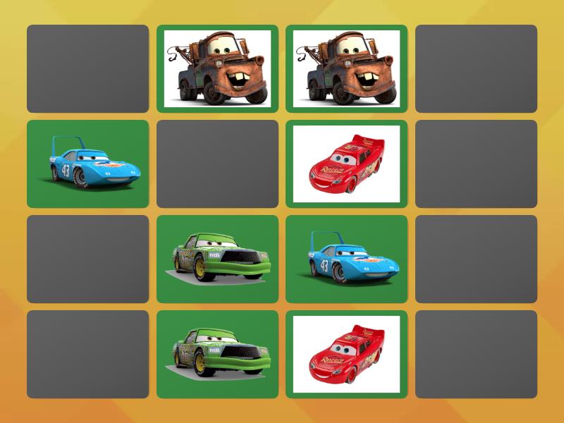 MEMORY CARS - Matching pairs