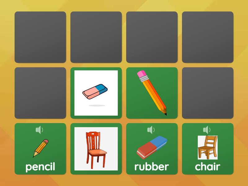 school things - Matching pairs