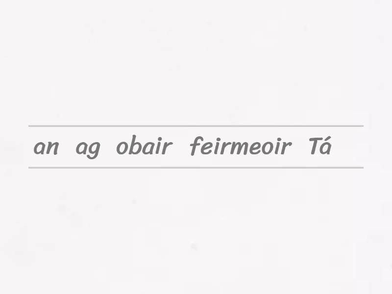 An tEarrach Thiar - Unjumble