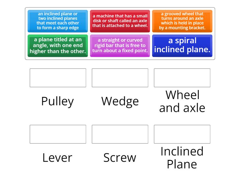 SIMPLE MACHINES - Match up
