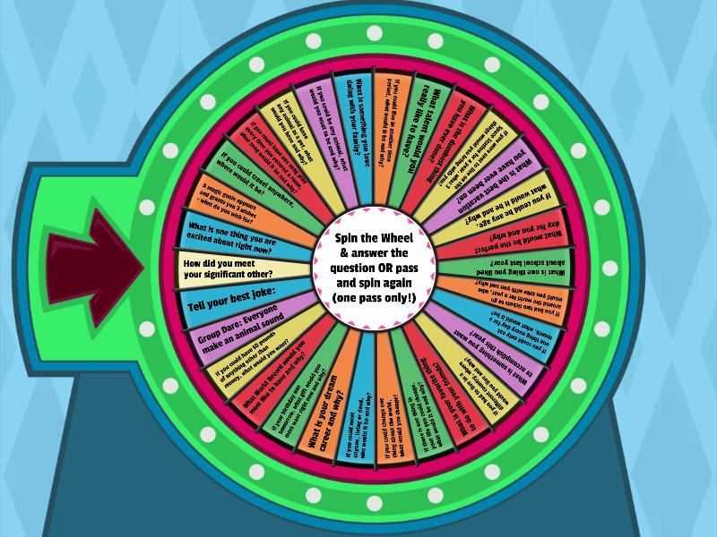 Wheel of Questions Ice breaker - Rueda aleatoria