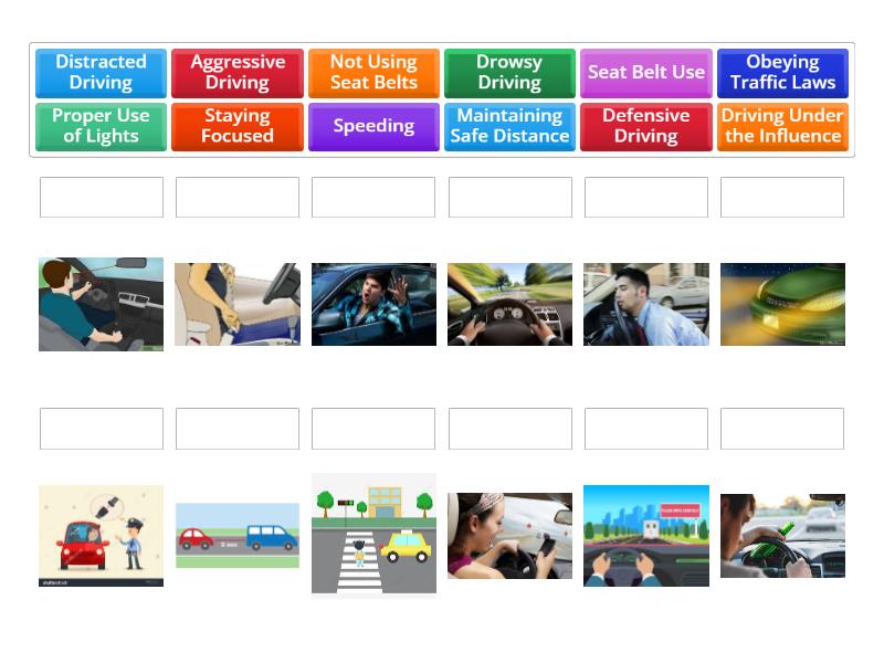 Good and bad driving - Match up