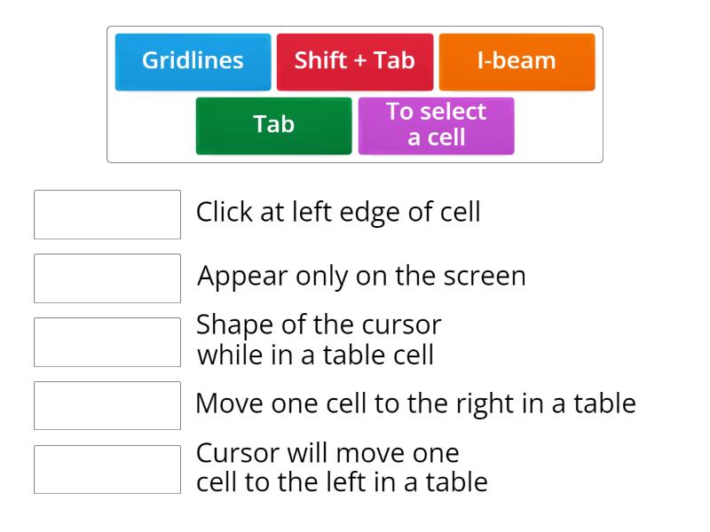 Chapter-6 Tables - Match up