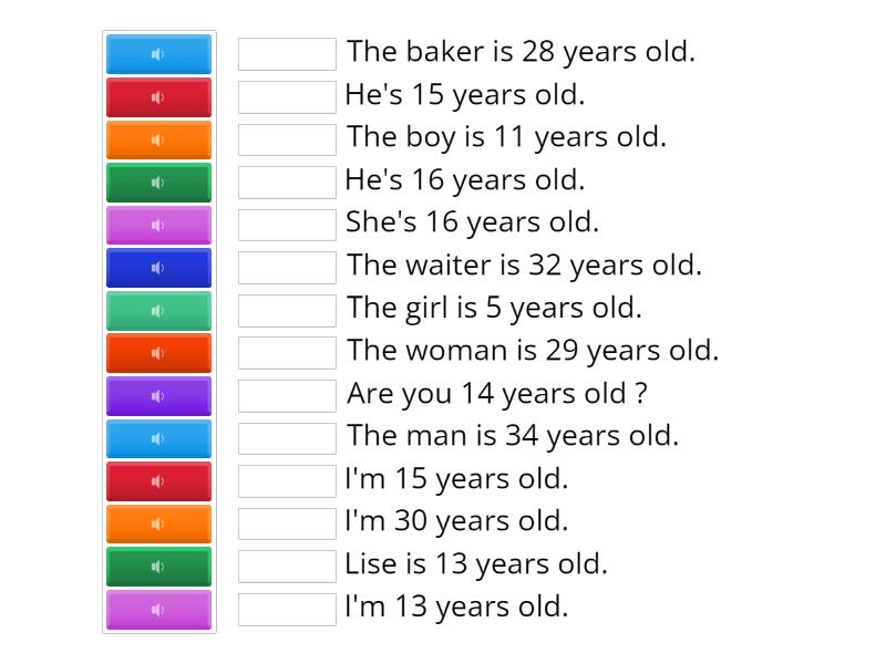 Il a quel age ? How old is he? - Match up