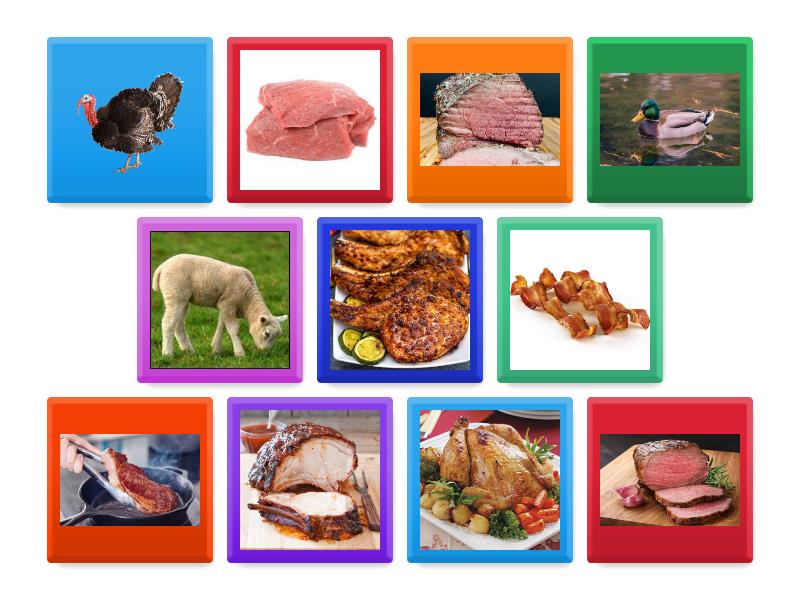 Vocabulary: Food: Meat (Intermediate level 1A) - Fichas giratorias