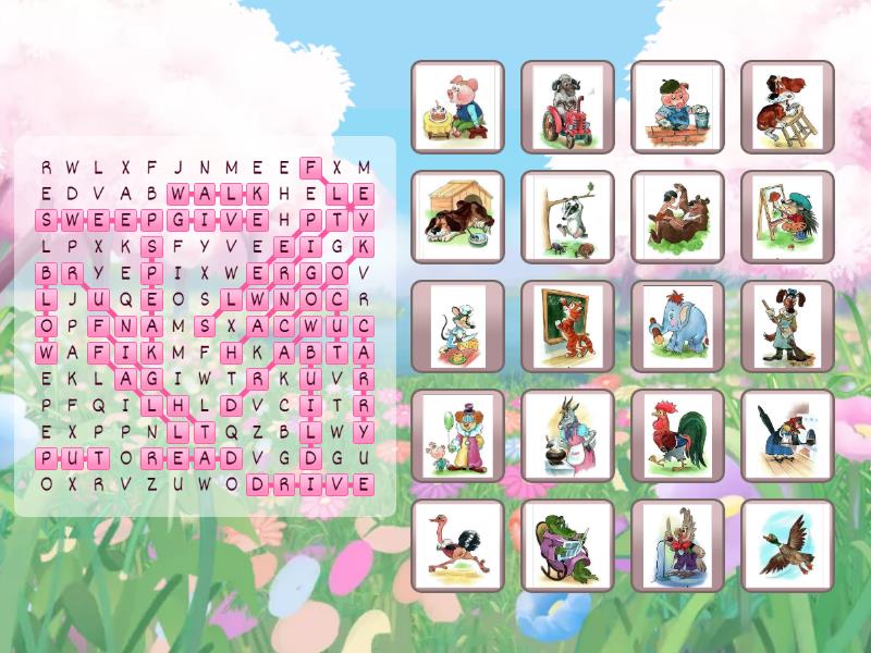 action verbs - Wordsearch