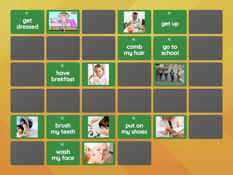 Daily routine memory game - Matching pairs