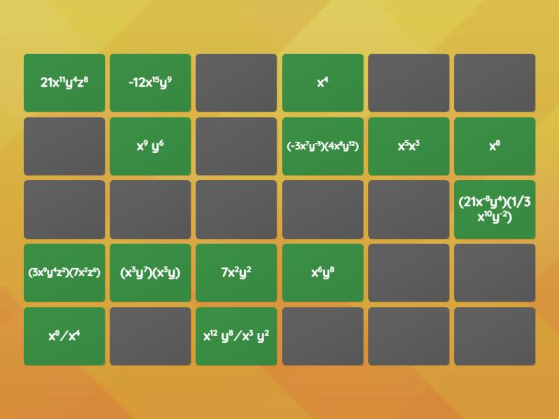 Exponents Rule - Matching pairs